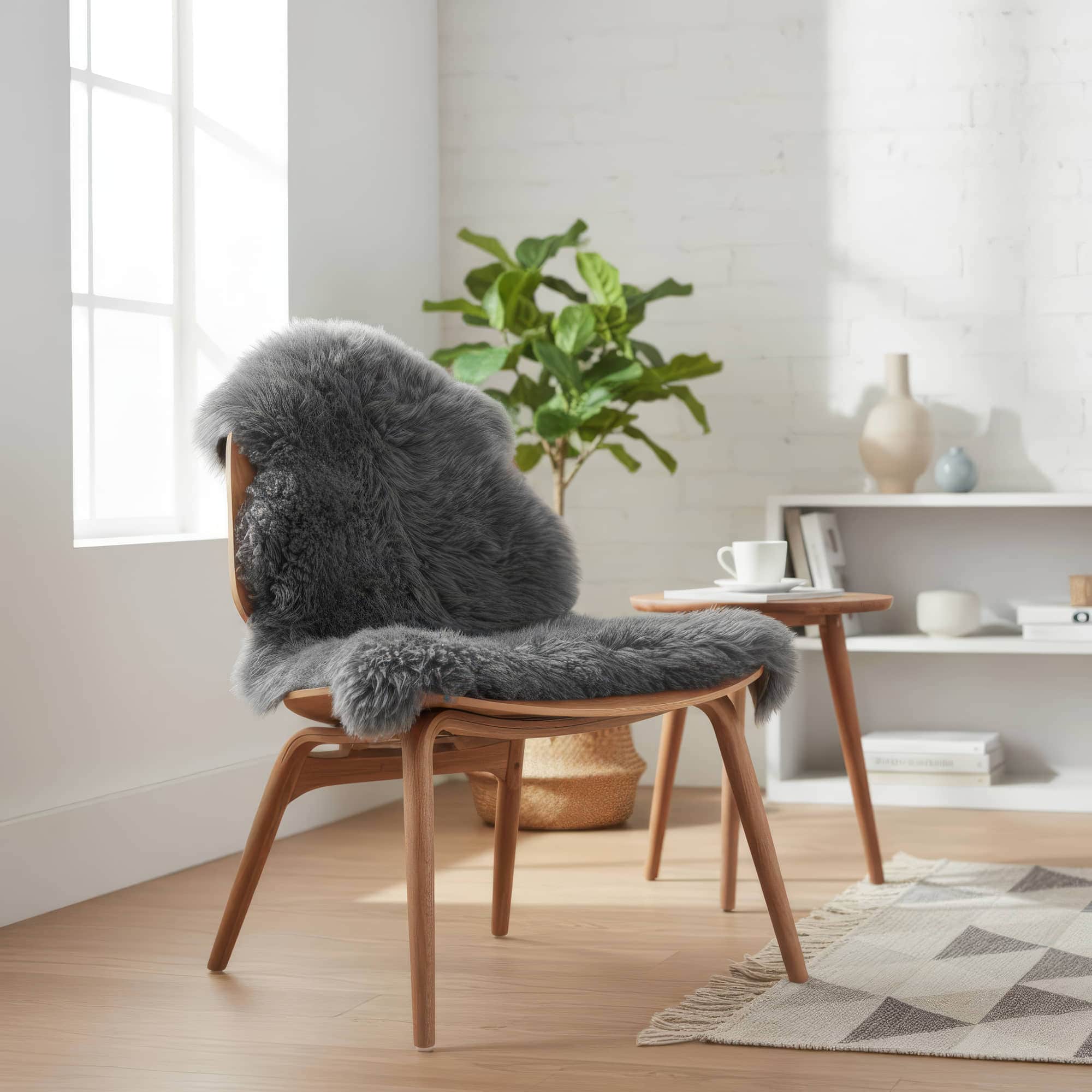 Gray Sheepskin Rug - Ethically Sourced Shearling Pelt