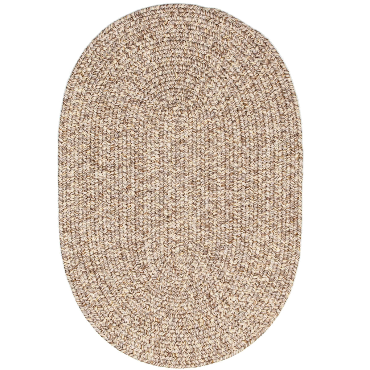 Beige Farmhouse Rug - Washable Indoor/Outdoor -Primitive Braided Rugs
