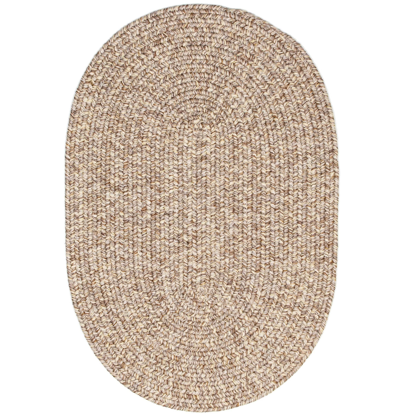 Beige Farmhouse Rug - Washable Indoor/Outdoor -Primitive Braided Rugs