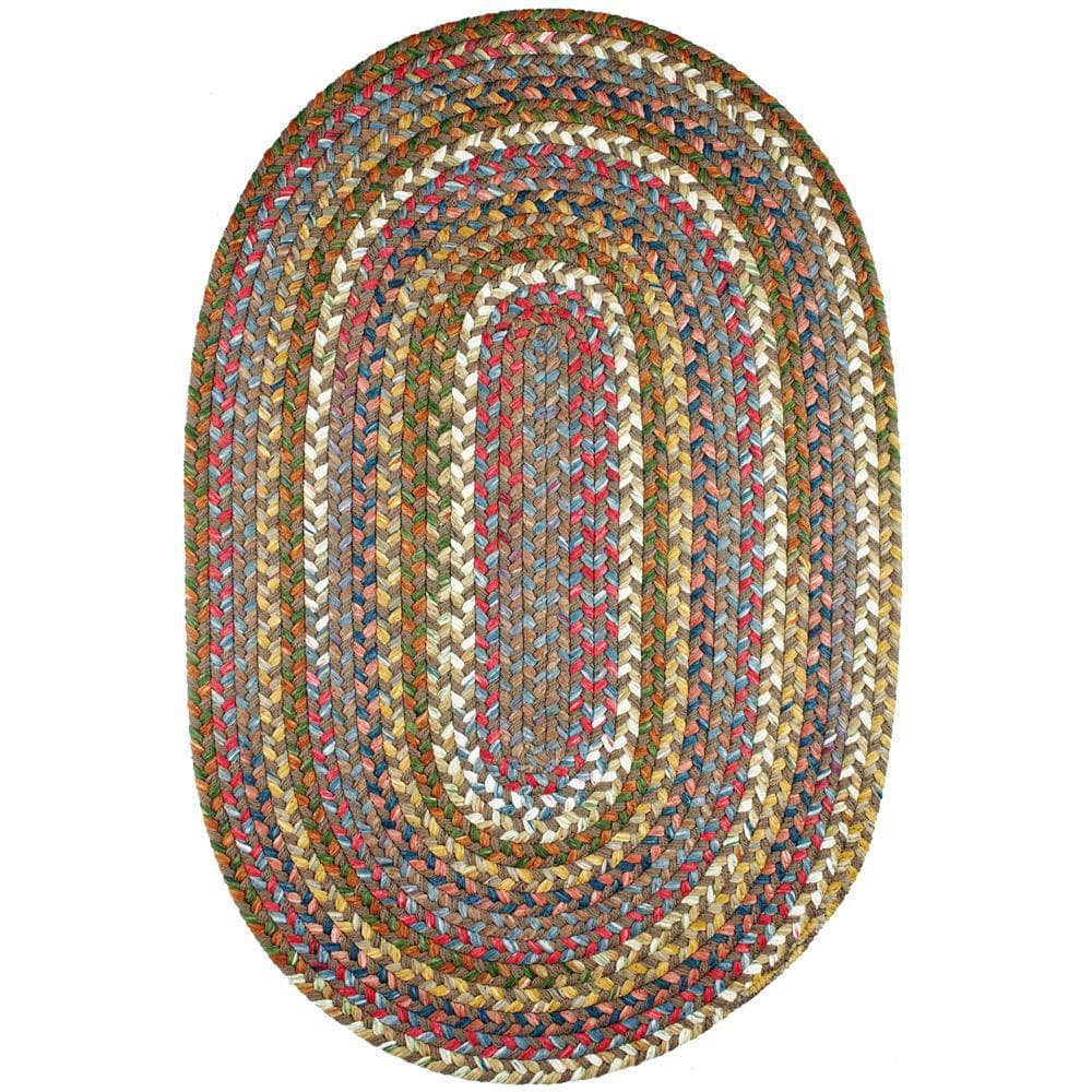 Gemstone Earthy Bronze Braided Kitchen Rug - Patio / Porch Area Rug
