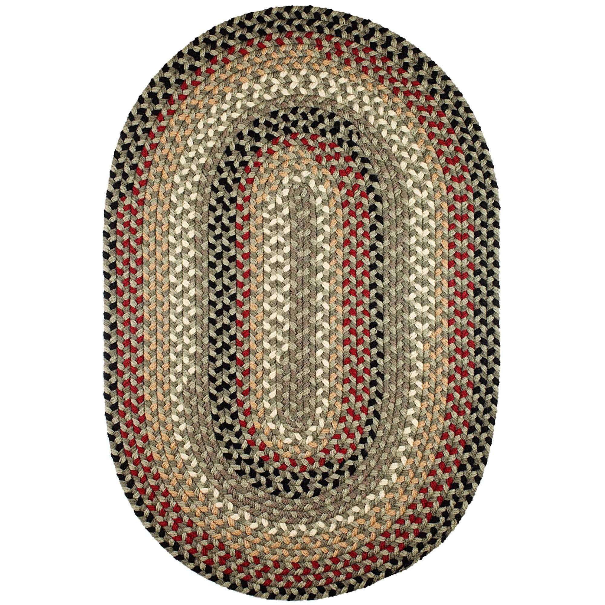 Santa Maria Traditional Braided Rug -Forest Green